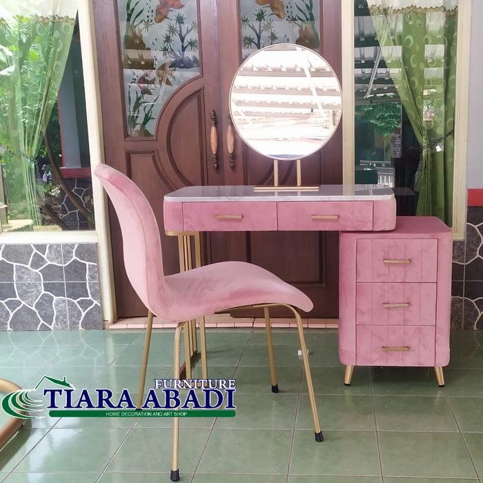Jual meja rias minimalis modern rangka besi kombinasi top marble ...