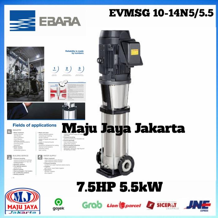 Jual Pompa Booster EBARA EVMSG 10-14N5/5.5 7.5HP 5.5kW Vertical Multistage - Jakarta Barat ...