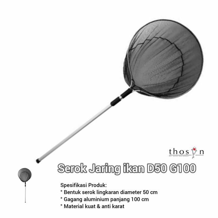 Jual Jaring serok penangkap ikan koi besar D50 diameter 50 cm Gagang ...