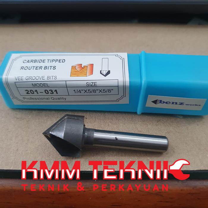 Jual BENZ MATA ROUTER KAYU ACP VEE GROOVING 201-031 45 DERAJAT 1/4 x 5/ ...
