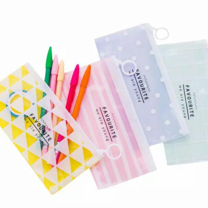 Jual Pouch Dompet Plastik Transparan Ziplock Tempat pensil motif lucu ...