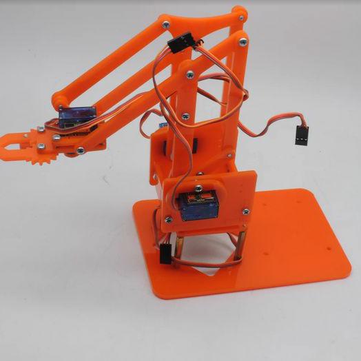 Jual Robot arm acrylic Diy arm acrylic kit rangka lengan for arduino 4 dof - Orange - Jakarta ...