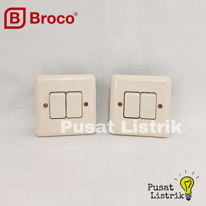 Jual IB Saklar Seri 6622U New Gee Broco Double Switch Inbow Cream Broco ...