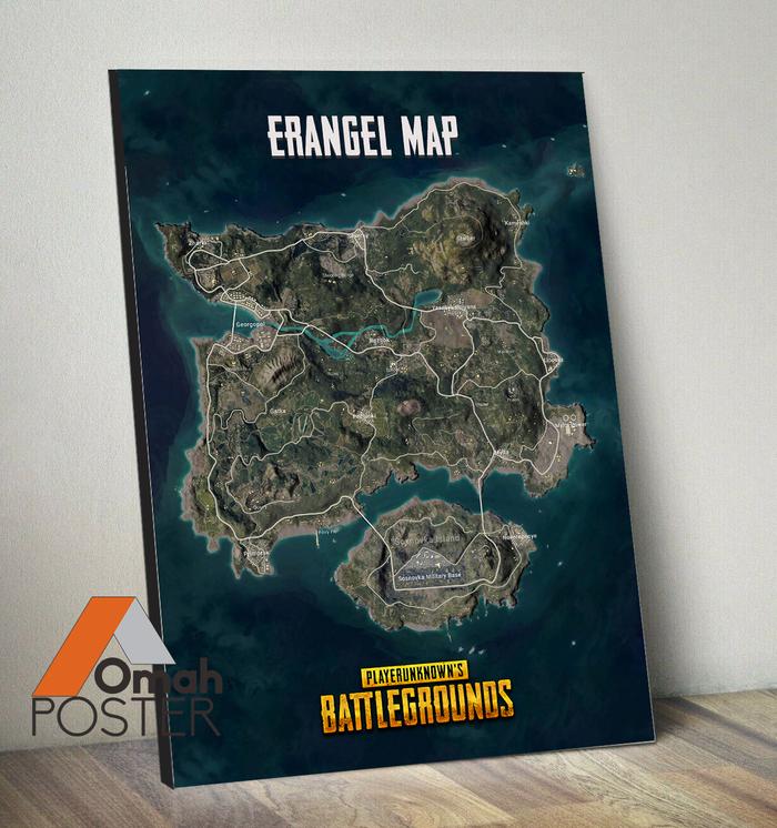 Jual Hiasan Dinding - Poster Kayu - Poster MAP ERANGEL PUBG - Kab ...