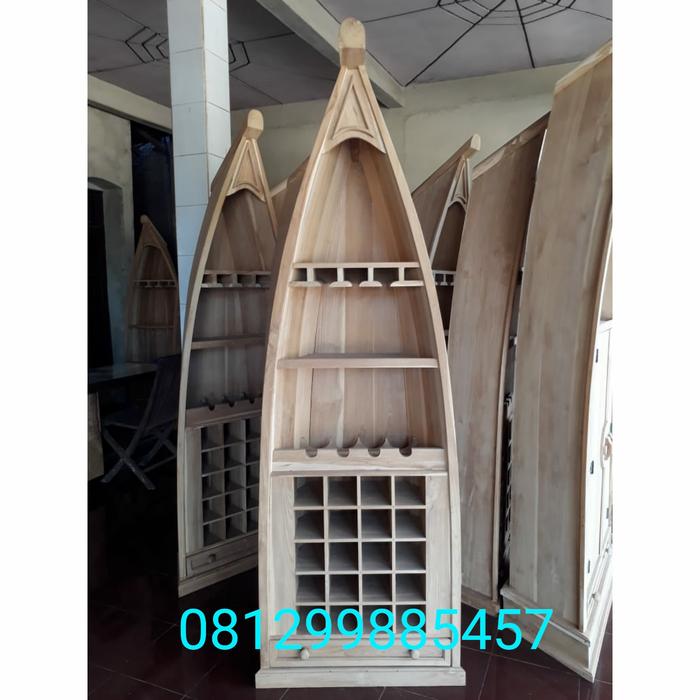 Jual Lemari Botol Jati Almari Pojok Rak Whine Bir Whisky Model Perahu ...