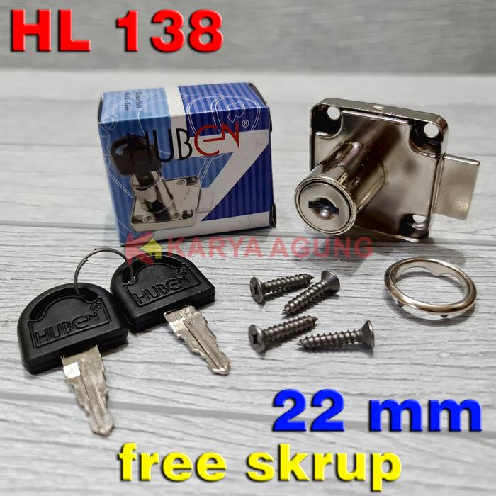 Jual Kunci Laci HUBEN HL 138 22mm / Drawer Lock Loker Locker Lemari 22 mm - Kota Makassar ...