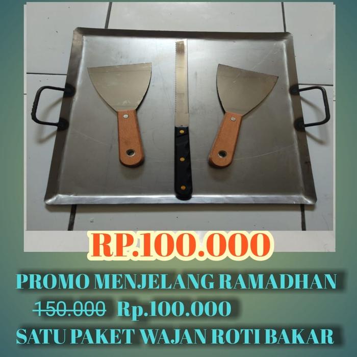 Jual Wajan Set Roti Bakar Plus Pisau Roti dan Kape Putih 35cm X 35cm ...