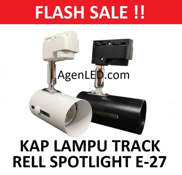 Jual Kap Lampu Track Rell Fitting E27 Spot Light Sorot Spotlight 3cm ...