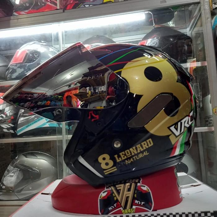 Jual VRC HELM SNI MOTIF LEONARD 02 BLACK GOLD VISOR IRIDIUM - Kab ...