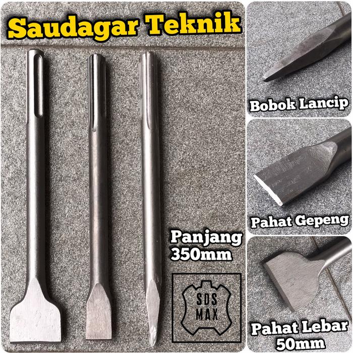 Jual SDS Max 350mm Mata Bor Bobok Pahat Beton Jalan 50mm Panjang 350mm ...