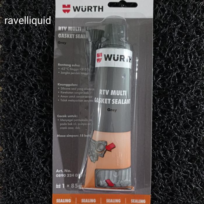Jual Lem RTV Silicone Multi Gasket Sealant Tahan Panas Grey 85 gr WURTH ...