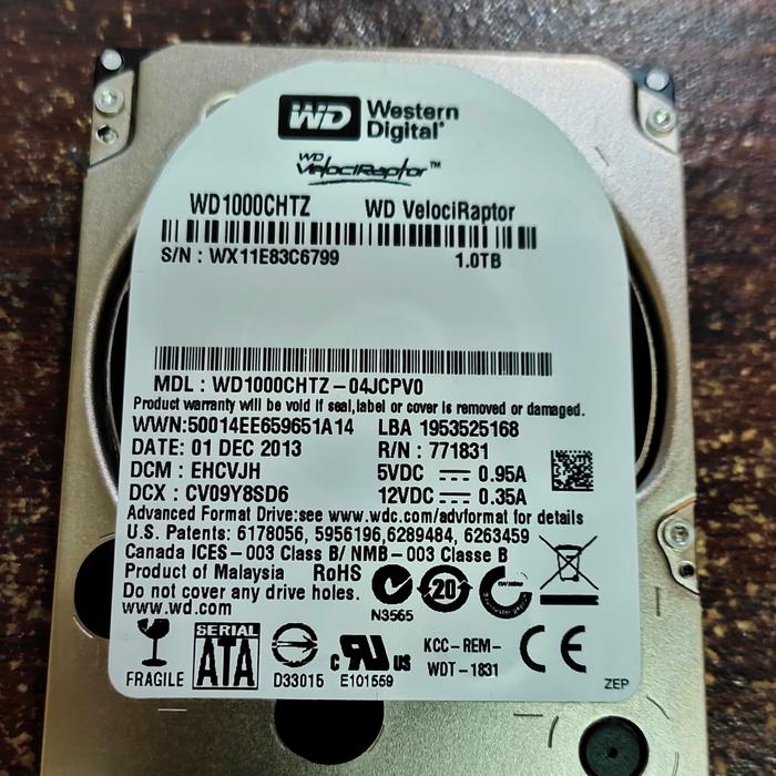 Jual HDD WD Raptor 1TB 10.000RPM 2.5in Sata III - Jakarta Pusat ...