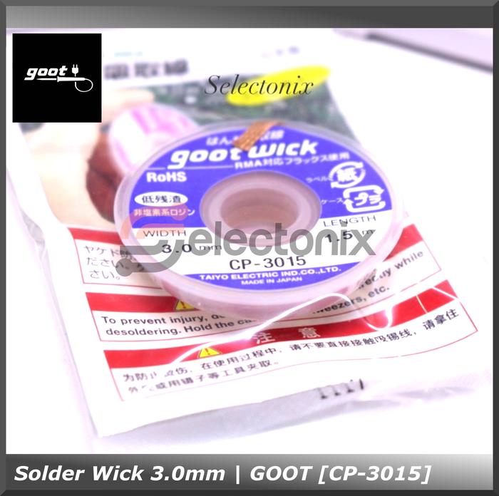 Jual Solder Wick GOOT 3.0 mm [CP-3015] Original - Jakarta Utara - Selectonix | Tokopedia