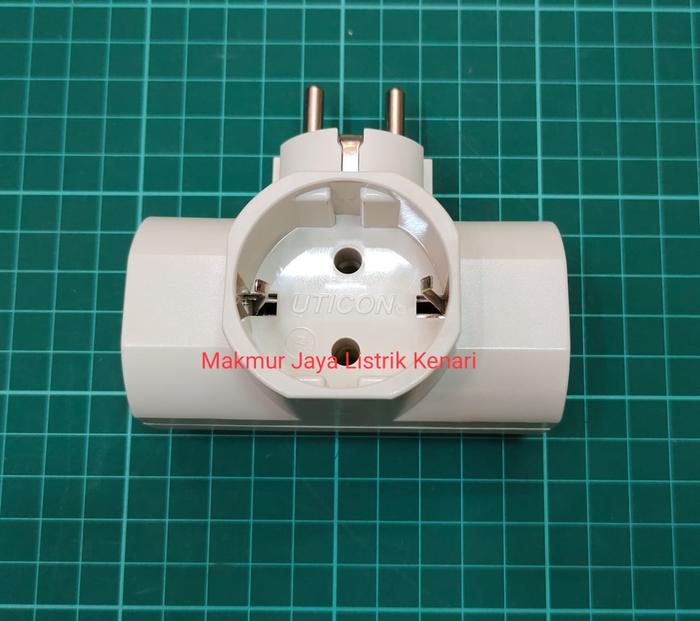 Jual Uticon Steker T Arde SC-38 / Stop Kontak Arde T 3 Lubang dengan ...