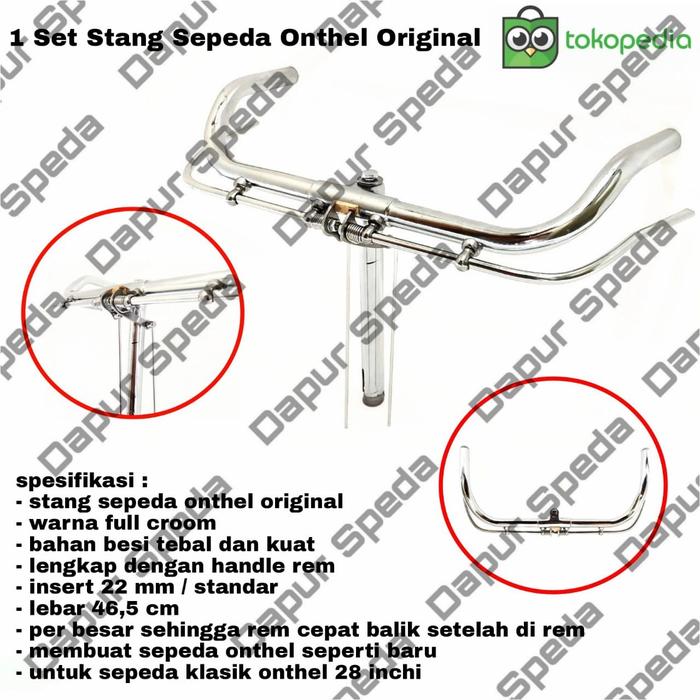 Jual stang rem stem leher setang 1 set sepeda onthel ontel pit unto ...