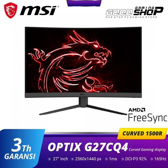 Jual MSI OPTIX G27CQ4 CURVED GAMING MONITOR 27 inch [1440p, 165Hz] WQHD ...