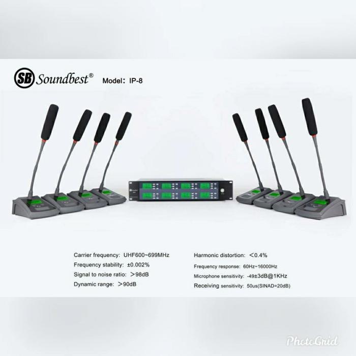 Jual Soundbest IP8 IP 8 MIC WIRELESS PODIUM Meja Pidato Meeting Freq ...