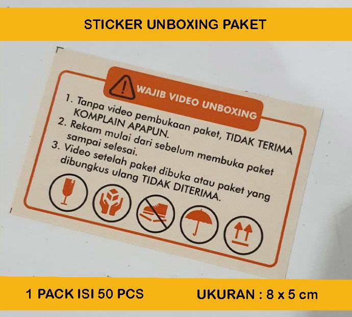 Jual Stiker Video Unboxing uk. 8x5 cm isi 50 pcs/ Sticker Label ...