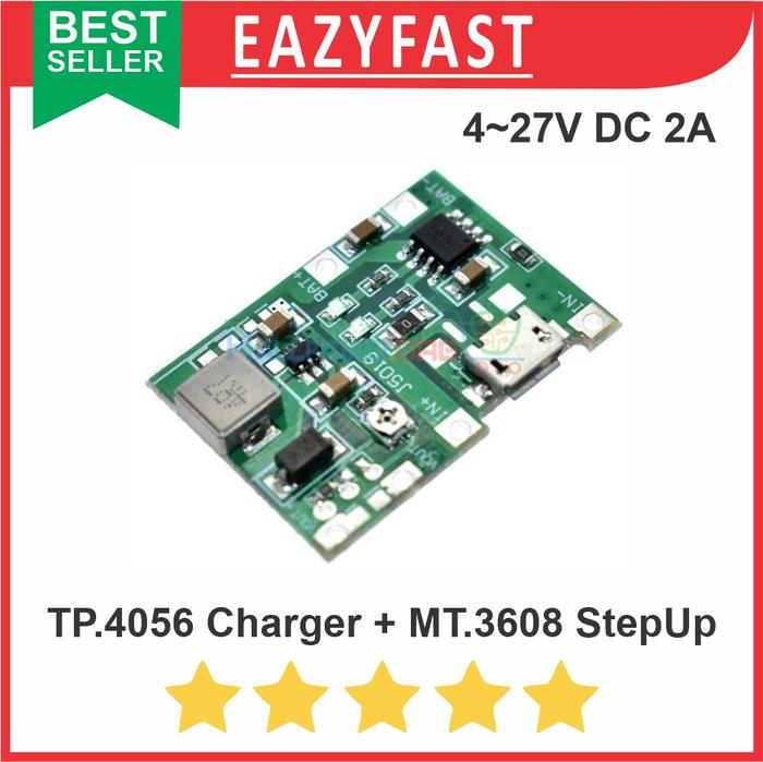 Jual TP4056 + MT3608 Step Up Boost 5V 2A USB 18650 Li Ion Battery ...