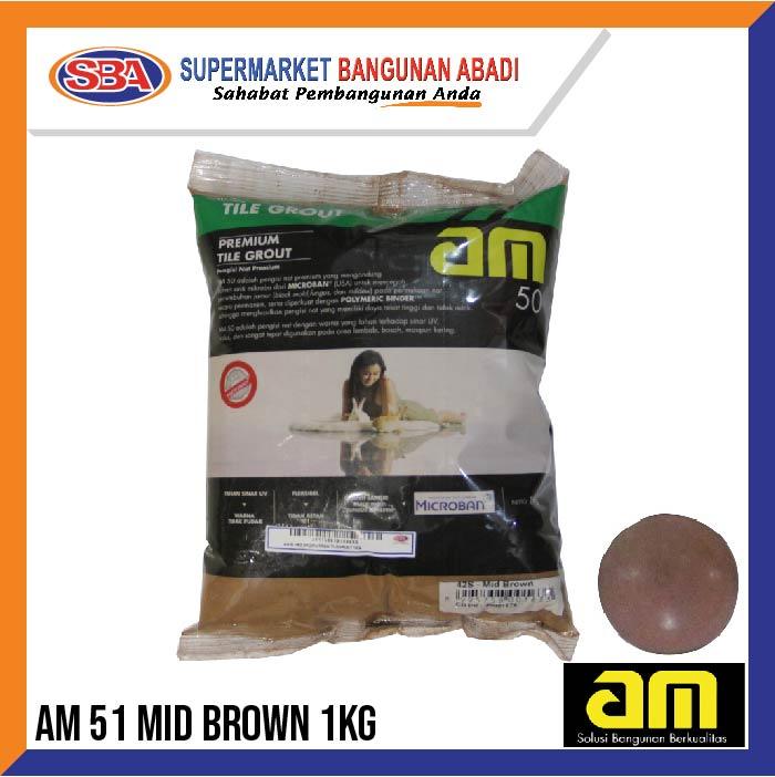 Jual SEMEN NAT AM 51 MID BROWN PREMIUM TILEGROUT 1KG DENGAN MICROBAN ...