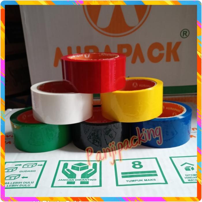 Jual Lakban Warna OPP plastik selotip merah kuning putih hijau 2 inchi ...