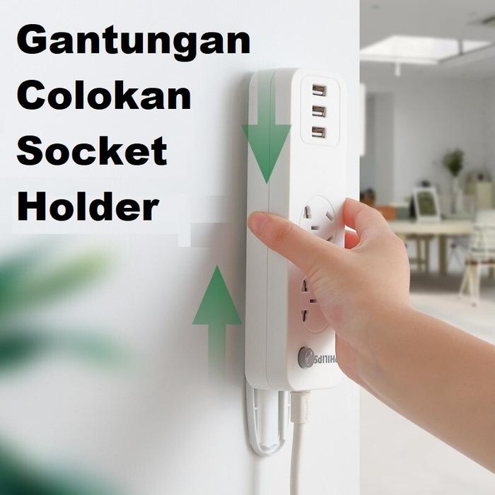 Jual Gantungan Colokan Stop Kontak Holder Remote Perekat Holder Dinding ...