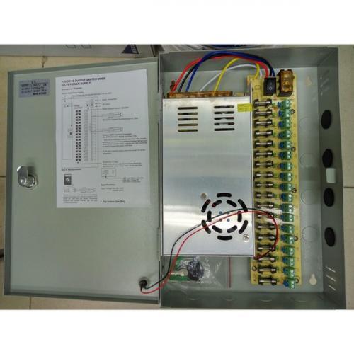 Jual POWER SUPPLY 30 A BOX PANEL / ADAPTOR PSU 12V 30A 18CH UNTUK CCTV ...