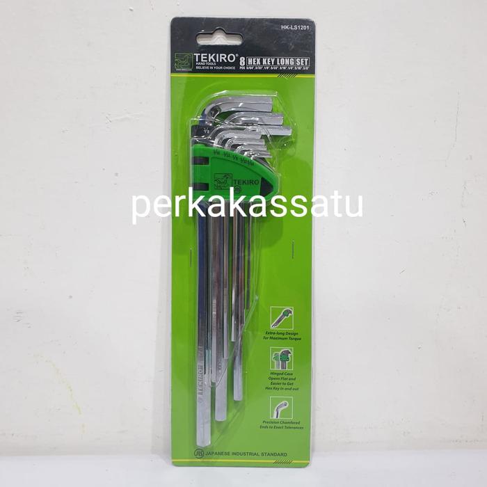 Jual KUNCI L SET TEKIRO 8PCS INCI INCH 5/64 - 3/8 HEX KEY SHORT HK ...