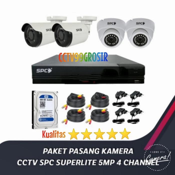 Jual Paket Camera Cctv 4Ch 5MP SPC 2560P 4 Kamera Indoor Outdoor Asli ...