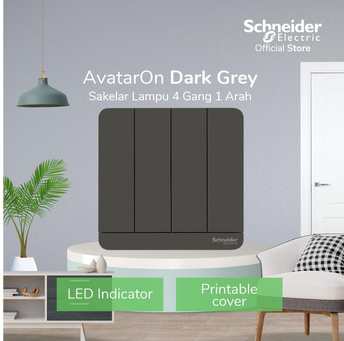 Promo Schneider Electric AvatarOn Saklar Lampu Dark Grey - 4 Gang 1 ...