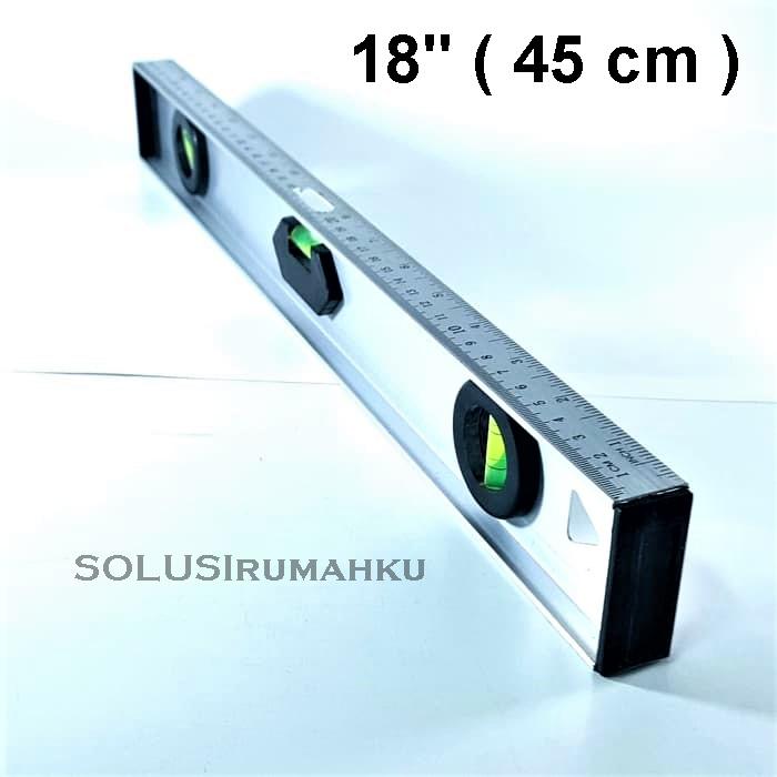 Jual Waterpass Aluminium 45 cm ( 18" ) Waterpas Rata Lantai Tembok ...