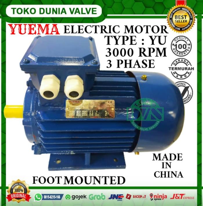 Jual YUEMA YU-2.2KW-3HP-3PHASE-2POLE-B3 ELECTRIC MOTOR ORIGINAL 100% - Jakarta Pusat - Toko ...