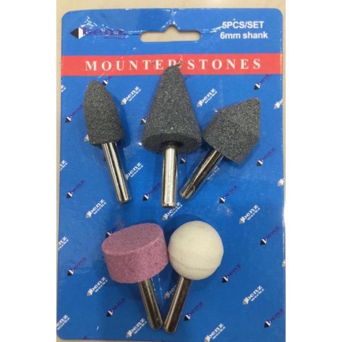 Jual Batu osco 5pcs mounted stone set 5pcs batu gerinda tangkai 6mm set ...