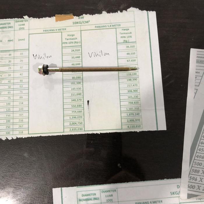 Jual Roofing Paku Sekrup Baut Roofing 10 cm Atap Spandek Baja Ringan ...