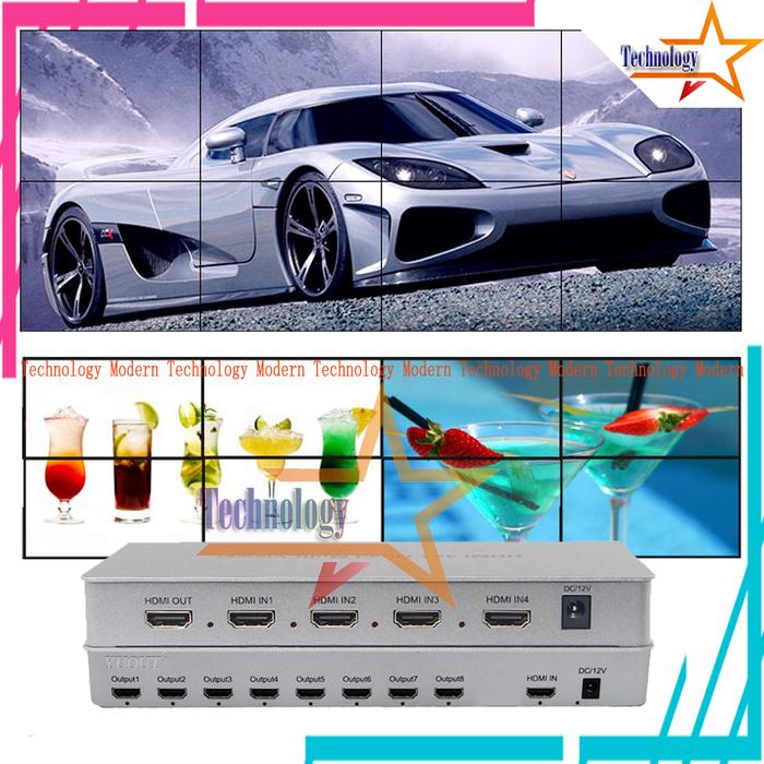 Jual HDMI Multiviewer Video Wall Controller 2x4 Utk 8 TV (4 Input 8 ...