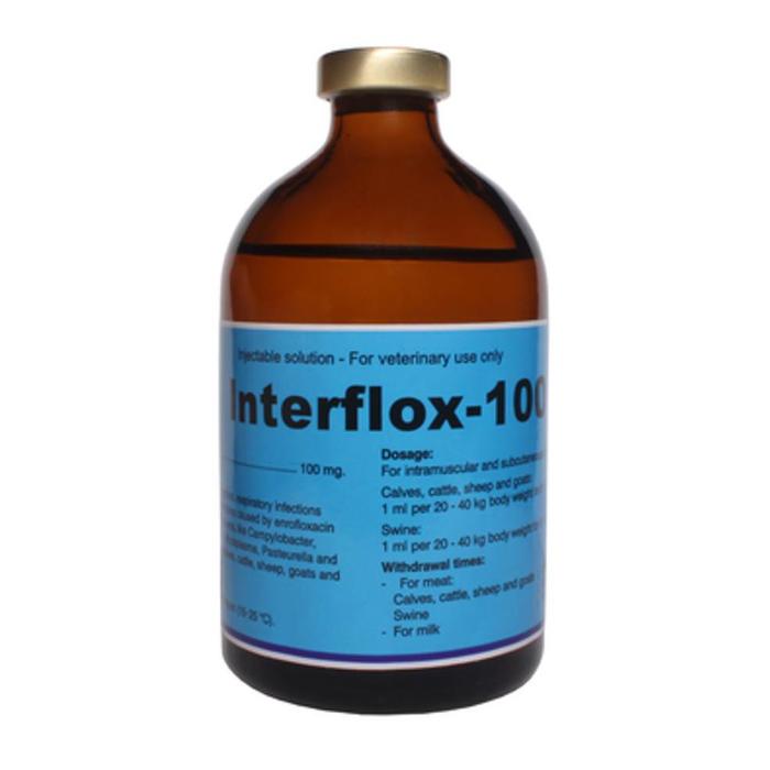 Jual Obat injeksi flu & infeksi saluran pernafasan hewan (Interflox 100 ...