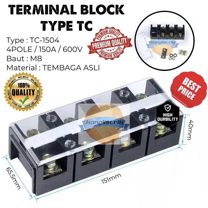 Jual TERMINAL BLOCK 150A 4POLE / TERMINAL BLOCK 4P 150A - Jakarta Barat - Kanglistrik28 | Tokopedia