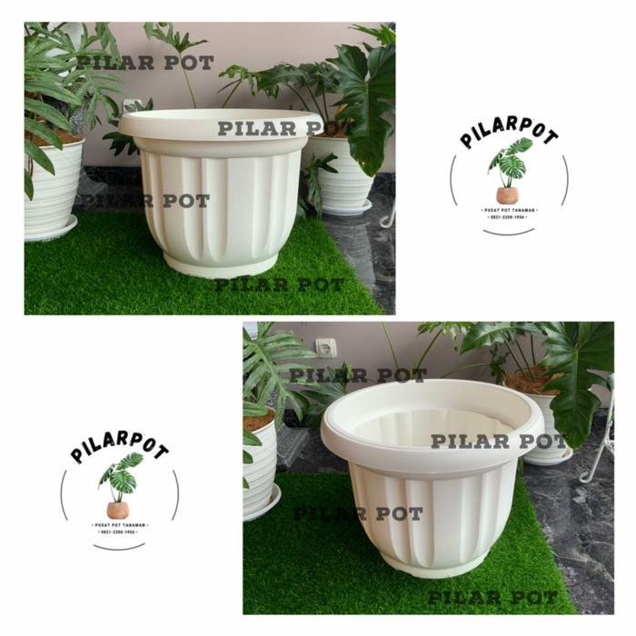 Promo pot bunga tanaman plastik putih 50cm - JUMBO PUTIH - Kota ...