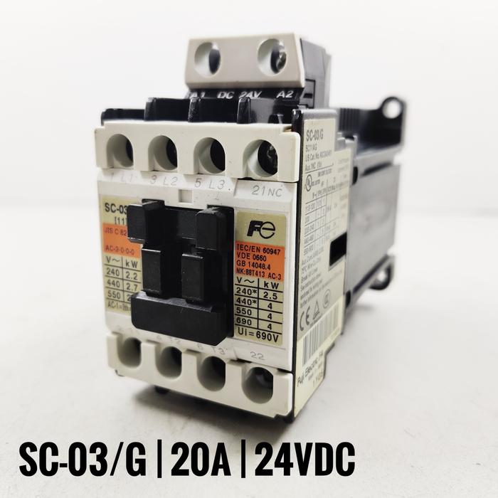 Jual FUJI SC-03/G 3P 20A 24VDC Magnetic Contactor Kontaktor NC SC11AG ...