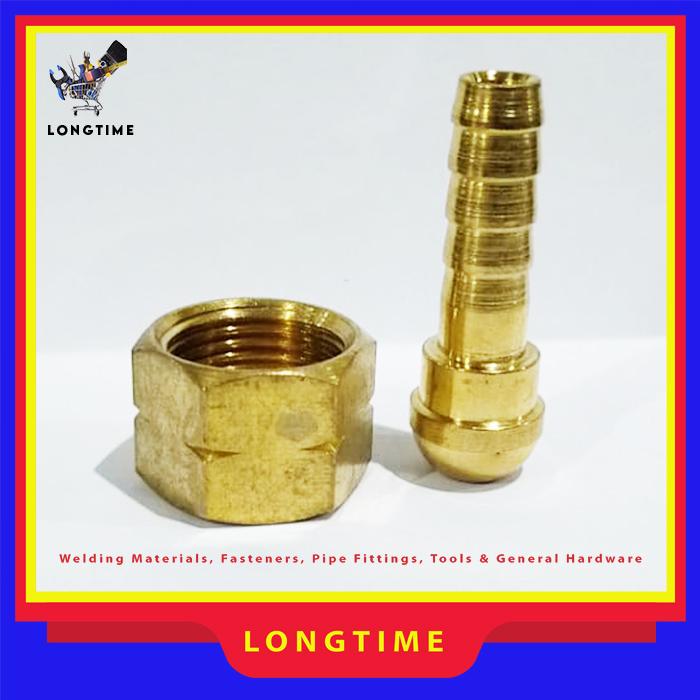 Jual Brass Nipple with Nut Regulator 3/8 inch x 1/4 inch Kuningan LPG/ACT - Kota Batam ...