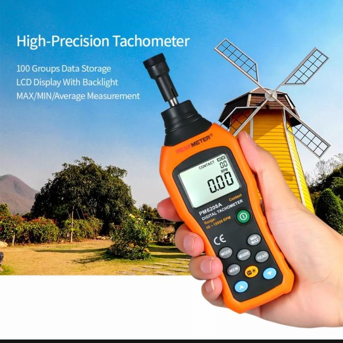 Jual Tachometer Peakmeter PM6208A MS6208A RPM Tacho Meter Tester ...
