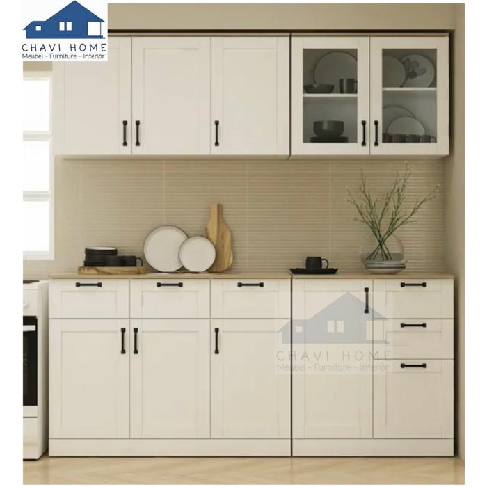 Jual Set kitchen set lengkap white retro minimalis rak dapur lemari ...
