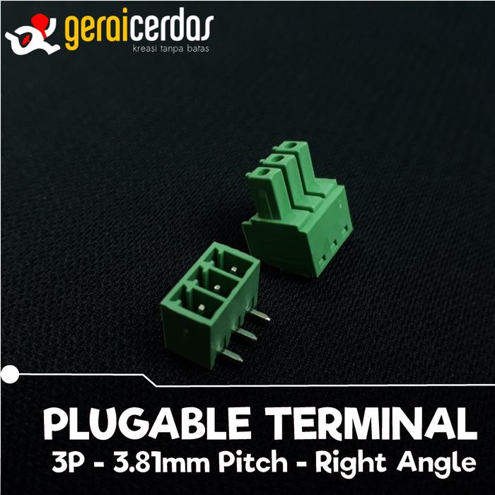 Jual Pluggable Terminal 3.81mm Pitch 3P 15EDGRC Right Angle + 15EDGK 3 ...