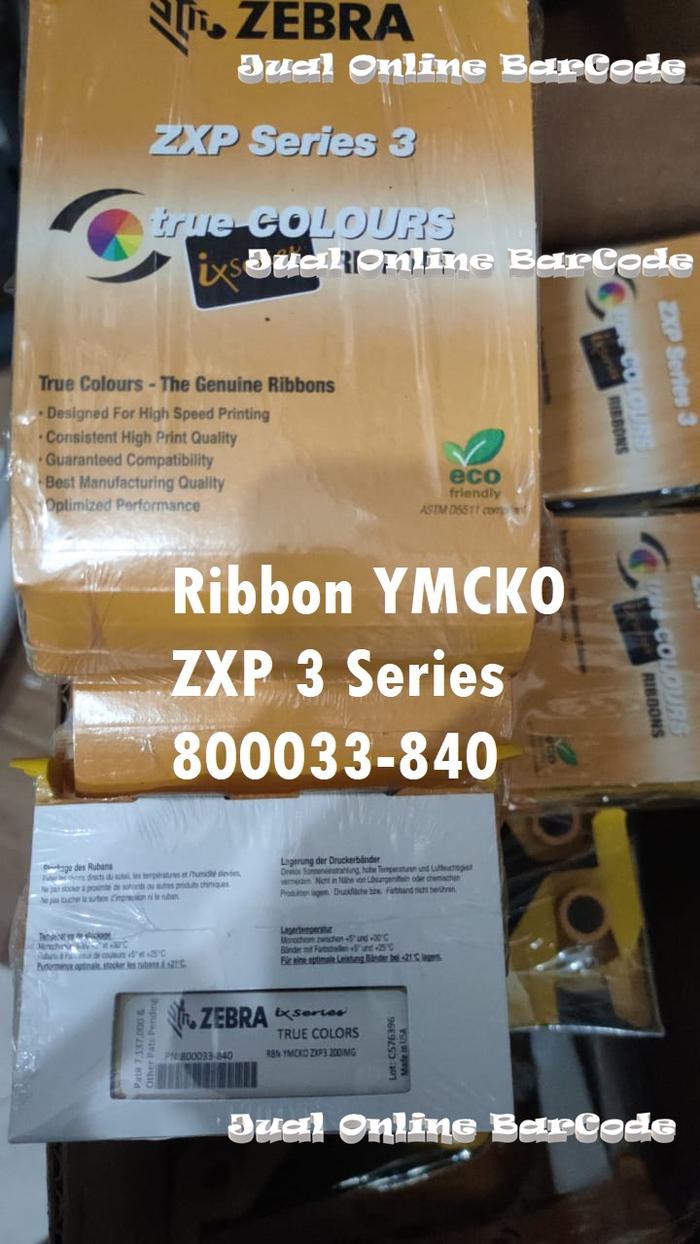 Jual RIBBON PRINTER ZEBRA ZXP SERIES 3 - ZXP3 YMCKO 800033-840 (200 ...