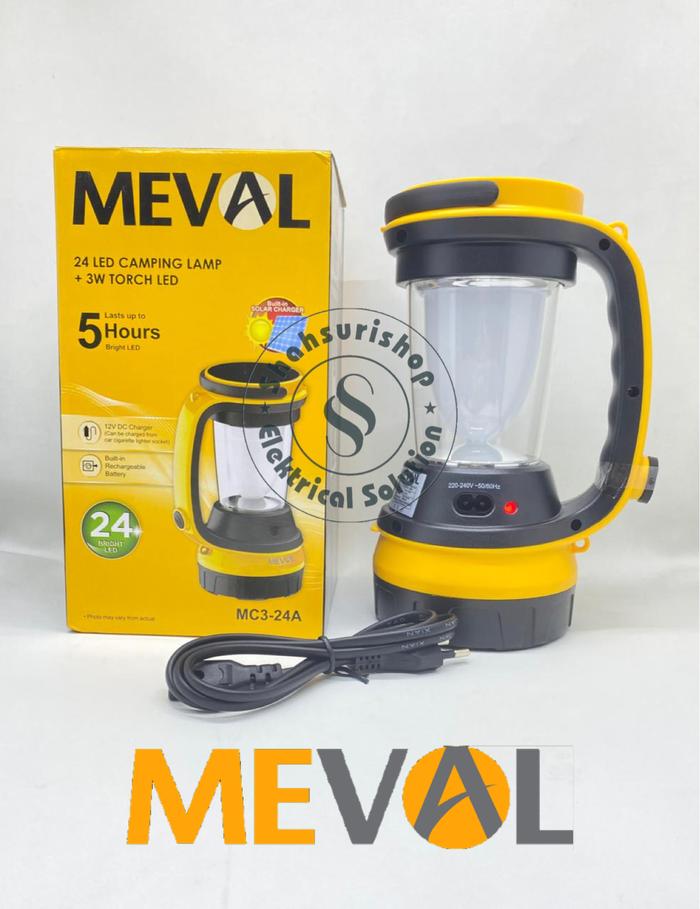 Jual LAMPU EMERGENCY MEVAL MC3 24A PANEL SURYA 24LED Camping Lamp 3W ...