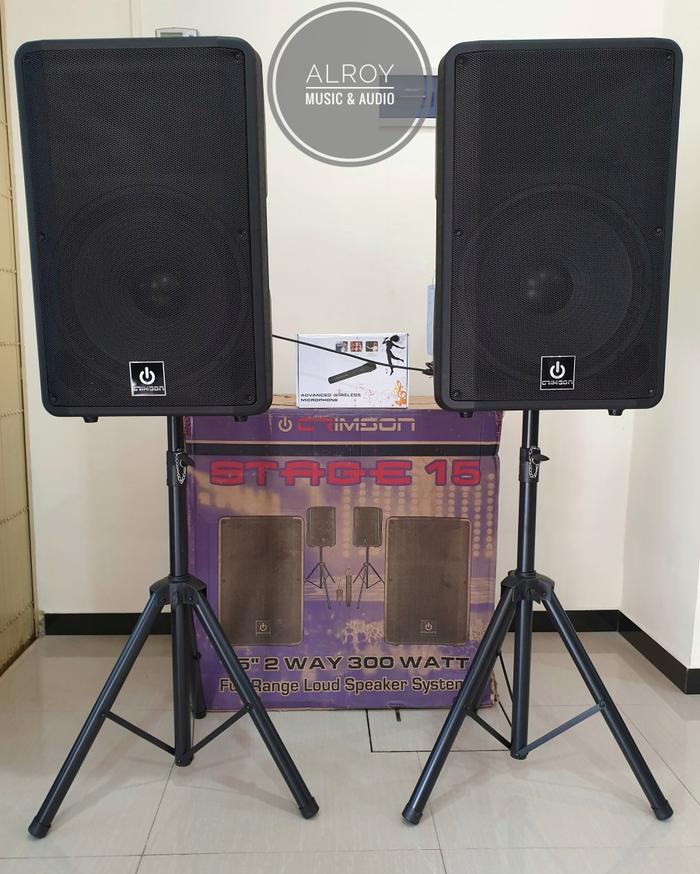 Jual Paket Speaker Aktif & Pasif 15" Crimson STAGE 15 CR-15 / STAGE15 ...