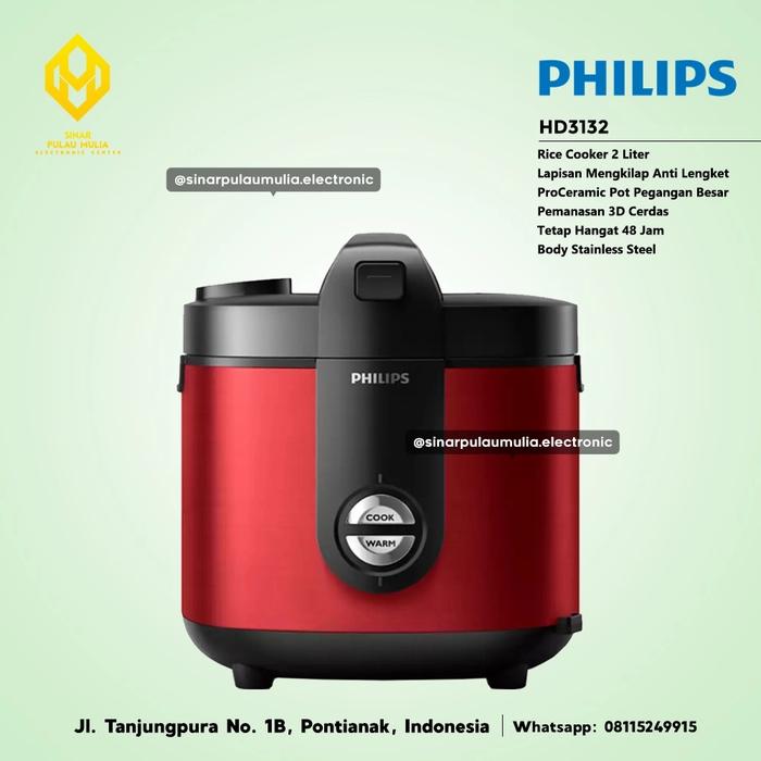 Jual Philips Rice Cooker Magic Com 2 L Stainless - HD3132/38 / HD 3132 ...