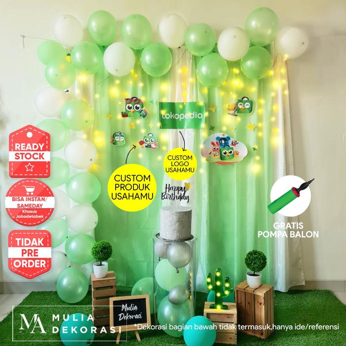 Jual Paket Dekorasi Backdrop Kekinian Custom Bisnis Logo Produk Usaha ...