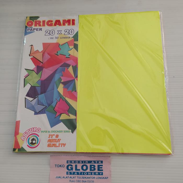 Jual Kertas origami Asturo 20x20 isi 50 lembar(kertas ketrampilan ...