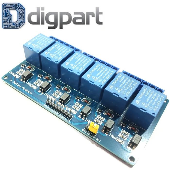 Jual Relay Module 6 Channel 5v with Optocoupler LED for Arduino - Kota ...